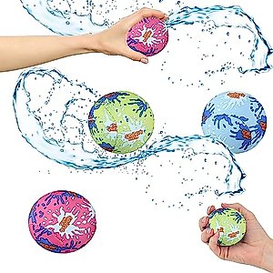 The Dreidel Company Splash Water Bouncing Ball, Outdoor Pool Water Activity Fun Toy, Birthday Party Events, Gatherings, 3" (3-Pack)