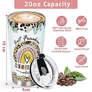 FlyweightZ Coworkers Gifts - 20oz Best Freakin Coworker Ever Tumbler Gifts for Women - Birthday Gift for Work Bestie - Going Away Gift Goodbye for Co Worker - Coworker Leaving Gift, 1 Piece