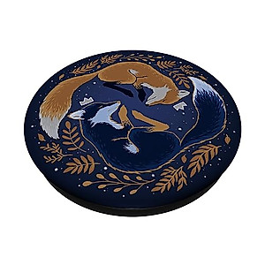 Yin and yang foxes art PopSockets PopGrip: Swappable Grip for Phones & Tablets PopSockets Standard PopGrip