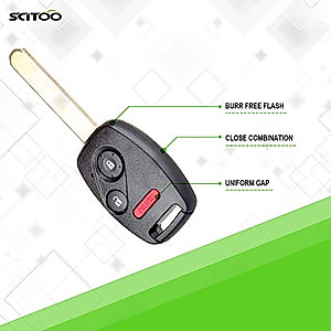 SCITOO 1pc 3 Buttons Key Fob Keyless Entry Remote fit for Honda for Pilot 2005-2008 35111-S9V-325-2 1788A-FWB1U545-2 433Mhz