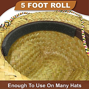 Hat Tape Roll 60" (5 Feet) - Hard Hats Size Reducer Foam Filler - Cap Sizing Strip Insert - for Fedora, Baseball Caps, Pana, Straw, Cowboy, Western
