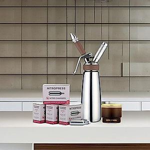 Hatfields London, NitroPress Nitro Cold Brew Maker and Dispenser | Nitro Cold Brew Coffee Maker Gift Set with 40 Nitro Chargers, for At-Home Nitro Coffee