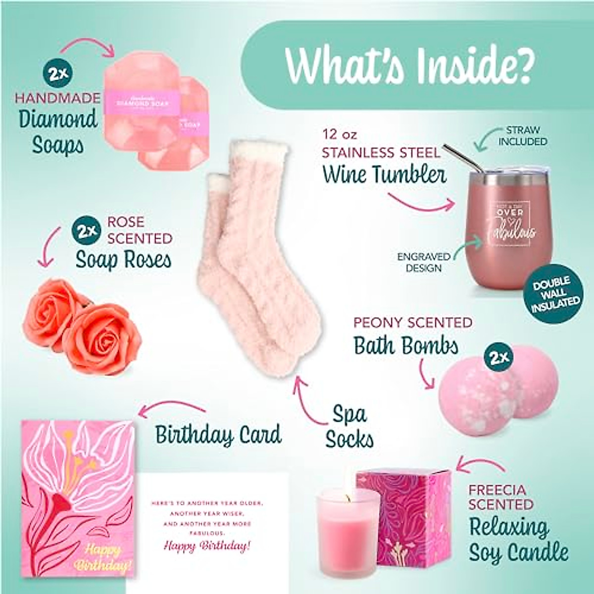 Sodilly Best Friend Birthday Gifts for Women - Fun Bff Gifts for Her Unique Spa Box - Cute Bday Basket - Long Distance Friendship Gifts