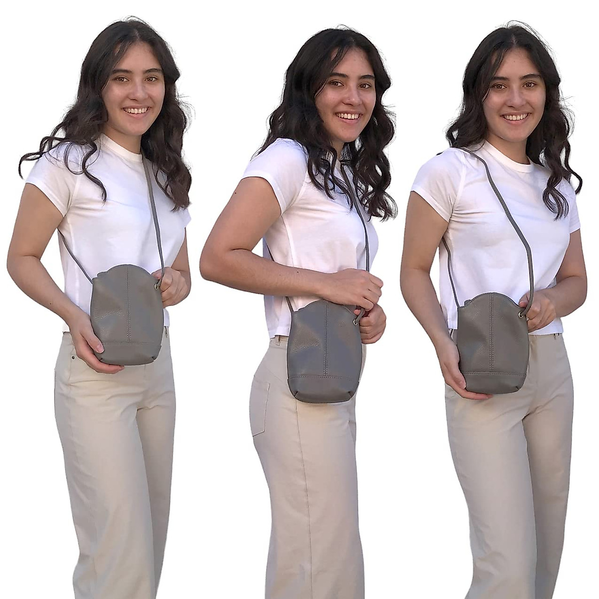 Silver Fever® Leather Travel Cross Body Handbag (Purple Debossed)