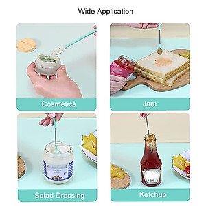 Suntchen Mini Silicone Spatula Set Stretchable Makeup Spatulas Small Scooper and Spoon 2-in-1Tiny Spatula for Kitchen Bottle Beauty Jar, Adjustable Size and Reusable, 3Pcs