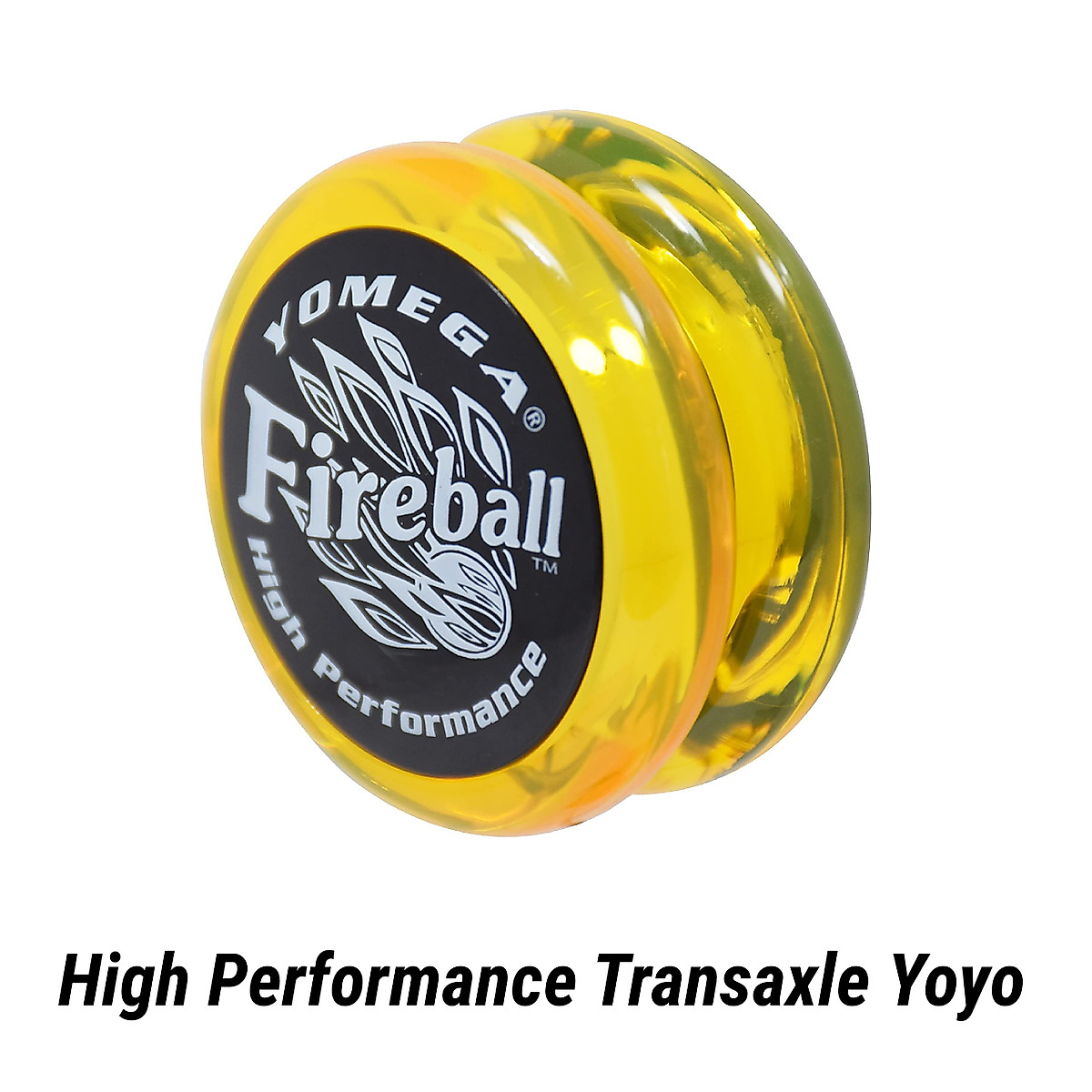 Yomega Fireball YoYo -HIGH Performance Responsive Transaxle Yoyo, Great for String Tricks for Advance Players to Perform Like Pros + Extra 2 yo yo Strings & 3 Month Warranty (Yellow and Black)