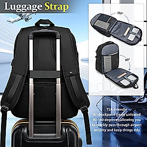 Diffosine Laptop Backpack 17.3 Inch Extra Large TSA Friendly Travel Backpacks Anti Theft College Business Gaming Computer Backpack Durable Hiking Work Daypack for Men Women(Black)