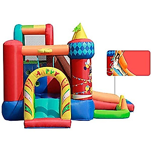 Inflatable Castle and Slide, Children S Playground Indoor Inflatable Toys Outdoor Circus Trampoline Square Playground Colors