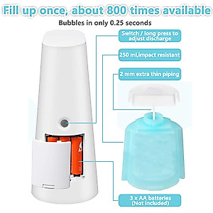 LAOPAO Soap Dispenser, Automatic Foaming Soap Dispenser Hand Free Countertop Soap Dispensers Xmas Gift Touchless Soap Pump Dish Soap Dispenser for Kitchen & Bathroom Blue