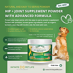 Advanced Hip and Joint Supplement for Dogs Large Breed - Glucosamine for Dogs Mobility & Pain Relief - Chondroitin, MSM & Turmeric | Bundle Pack(Chewable Tablets + Powder)