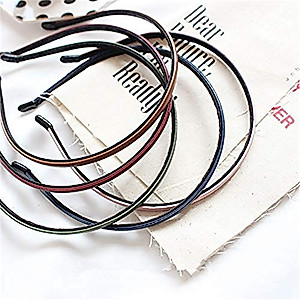 kydely,Cute Solid Simple Leather Covered Party Headband Hair Bows Hair Loop Clasp Glitter Hairbands for Women and Girls