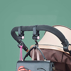 Baby Stroller Hooks, 4 Pack of Multi Purpose Hooks Adjustable Hanger Mommy Bag Hooks for Hanging Diaper Bags,Purse,Stroller Organizer