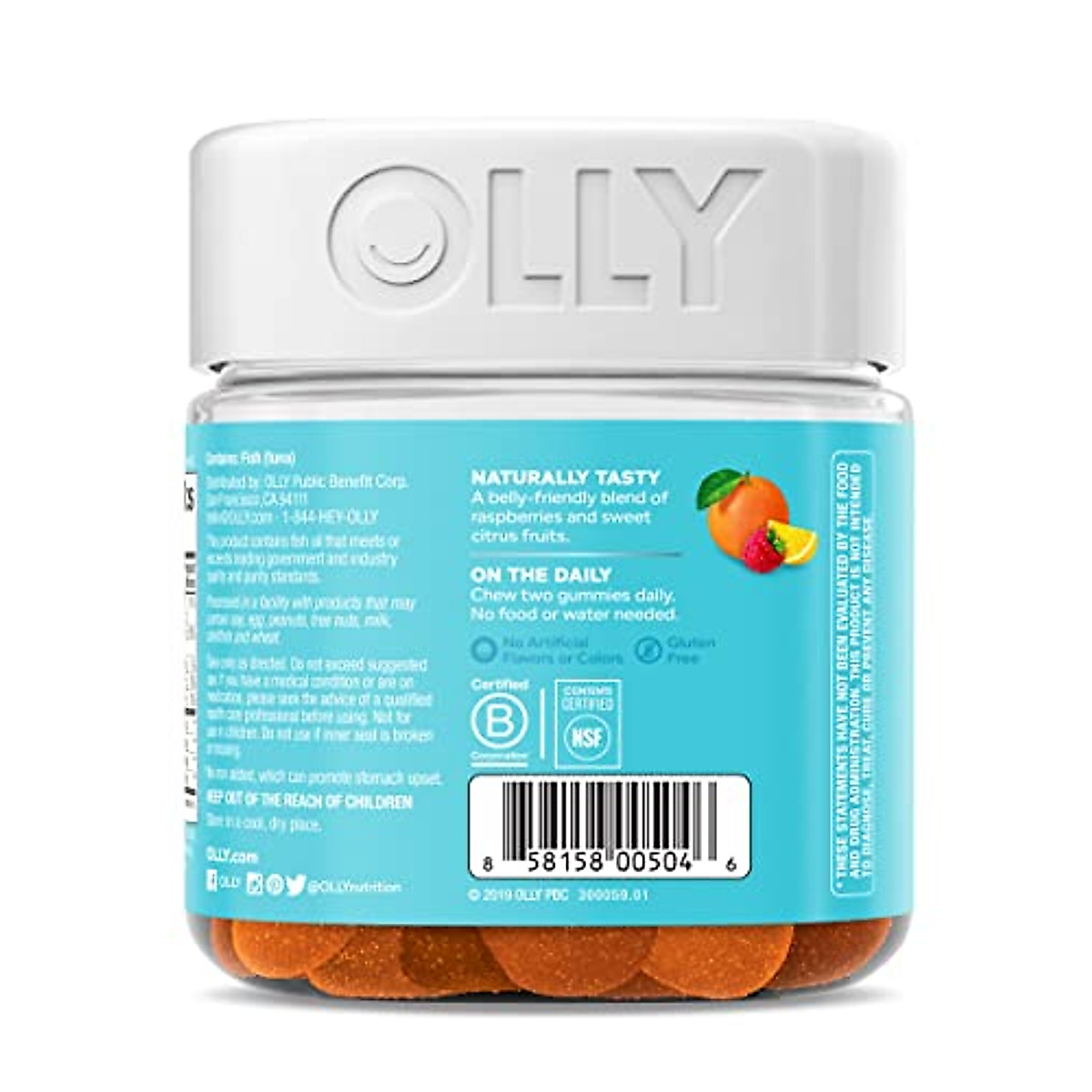 Olly The Essential Prenatal Gummy Multivitamin, 30 Day Supply ( Gummies), Sweet, Folic Acid, Vitamin D, Omega 3 DHA, Chewable Supplement, White Citrus, 60 Count (Pack of 1)
