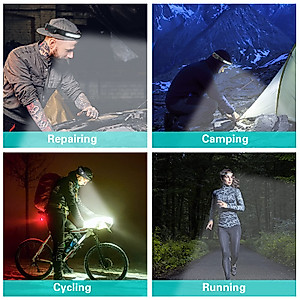 SEVENKA Original 2 Rechargeable Headlamps, Bright LED Headlamp Flashlight, 1000 Lumen 230° Wide Beam&Spot Light, Sensor Mode, 2.4oz Lightweight Head Lamp for Camping,Running, Hard Hat Headlight