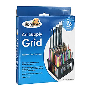 Thornton's Art Supplies Thornton's Art Supply Grid Plastic 96 Capacity Marker Art Brush Storage Stand Holder