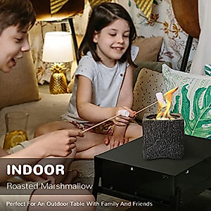 Tabletop Fire Pit Bowl, Portable Fireplace Indoor Outdoor, Tabletop Fireplace, Mini Portable Fireplace Imitation Carbonized Wood,Stylish Table Top Fire Pit for Patio Table Top Fire