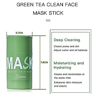 Eliversion Green Tea Purifying Clay Face Mask, Cleansing Mud Mask for Men and Women, Moisturizing Oil Control Shrink Remove Blackheads, Shrink Pores, Improve Skin Tone (Green Tea)