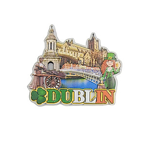 3D Dublin Ireland Fridge Magnet Travel Souvenir Refrigerator Magnetic Sticker Hand Painted Craft Collection