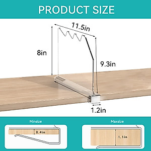 Delllala Acrylic Shelf Dividers Suitable for Closet Organization, Clear Closet Shelf Divider for Bedroom, Kitchen, Office, Cabinets, Bathroom, Wooden Shelving for Clothes Purses Separators, 6 PCS