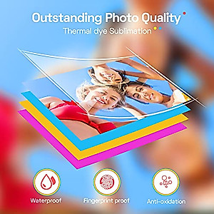 Liene 4x6'' Rechargeable Photo Printer Bundle (100 pcs +3 Ink Cartridges), Wireless Photo Printer for iPhone, Smartphone, Android, Computer, Dye Sublimation Printer, Photo Printer for Travel, Home Use