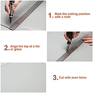 THINKWORK Glass Cutter Tool Kit, Tile Cutter Hand Tool, Easy Glide Glass & Tile Cutter DIY Home Kit（2 Blades & 4 Pads）