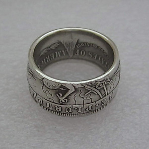 JOOLIXUACT Hobo Coin Ring Handcrafted Ring Made from US Morgan Hobo Coin