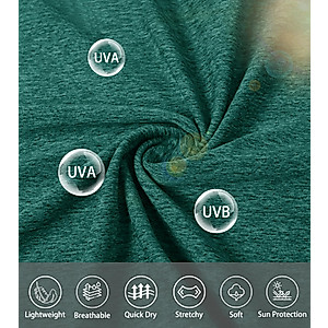 Workout Tops for Women Athletic Shirts & Tees Long Sleeve V Neck T Shirts Quick Dry Performance Shirt for Women Emerald Green