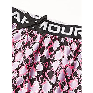 Under Armour Girls Play Up Printed Shorts, Cerise (653)/White, Large
