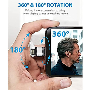 Terasako Magnetic Fast Charging Cable 4-Pack [3ft/3ft/6ft/6ft], 3A Phone Charger Cable with Data Transfer and LED Light, 360°& 180° Rotating Cords Compatible with Micro USB, USB C and iProduct