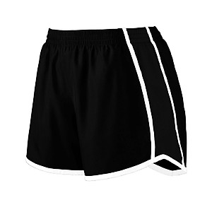 Augusta Sportswear womens Augusta Girls Pulse Team Shorts, Black/Black/White, Large US