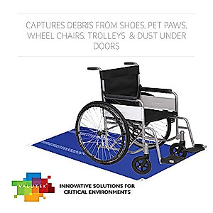 Valutek Sticky Mat for Cleanrooms, Adhesive Tacky Mat, Capture Dirt and Dust, Ideal for Hospital Labs Fabs Warehouse (4 Pads of 30 Sheets) (24" x 36", Blue)