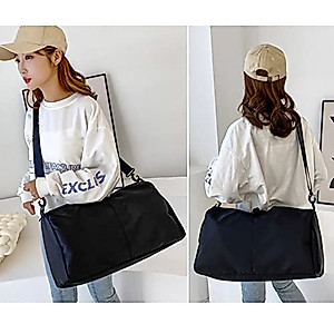 Gym Bag for Women, Sports Yogo Tote Bag and Carry on All Your Stuff Workout Gear, Travel Duffel Shoulder Weekend Bags for Women with Shoe Compartment