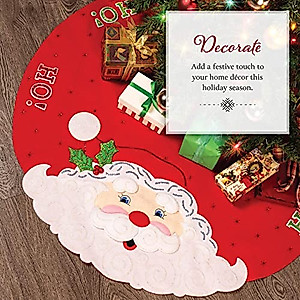 Bucilla, Jolly Santa, Felt Applique Christmas Tree Skirt Making Kit, Perfect for DIY Arts and Crafts, 89640E