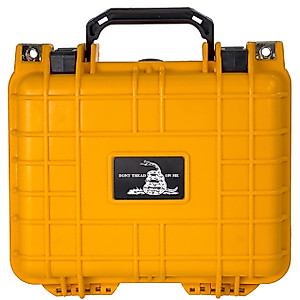 Eylar Don't Tread On Me Hard Pistol Case 10.62 x 9.68 x 6.87 inches (Yellow, Compact Deep 2 Gun)