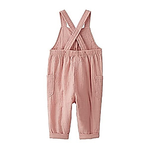 little planet by carter's unisex-baby Organic Cotton Gauze Overall Jumpsuit, Rose, 9 Months