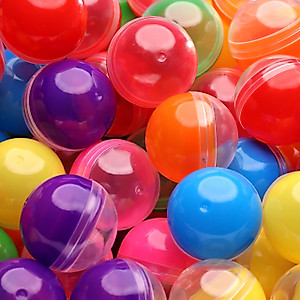 Capsule Vending Machine Translucent Round Capsules Empty 100 pcs 1.1 inch - Gumball Machine Capsules Bulk Party Favors Containers - Easter Basket Stuffers Gifts Pinata Stuffers DIY Craft Supplies