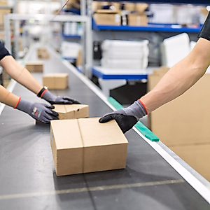 KAYGO Work Gloves MicroFoam Nitrile Coated KG19NB, Seamless Knit Nylon Safety Work Gloves with Micro Dots on palm, Ideal for General Purpose,Automotive,Home Improvement,Painting (3, Medium)