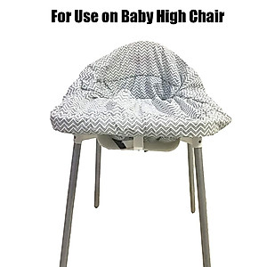 Portable Shopping Cart Cover, High Chair and Grocery Cart Covers for Babies, Kids, Infants & Toddlers, Attached Carry Bag (Gray Chevron)