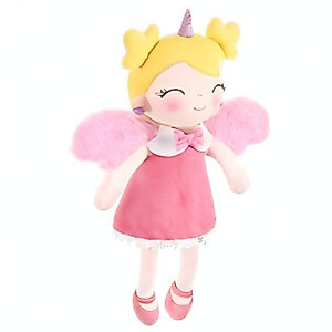 GAGAKU Soft Baby Doll Plush Unicorn Girl Angle with Wings 17” Cute Plush Baby Toys for Baby and Toddler - Pink