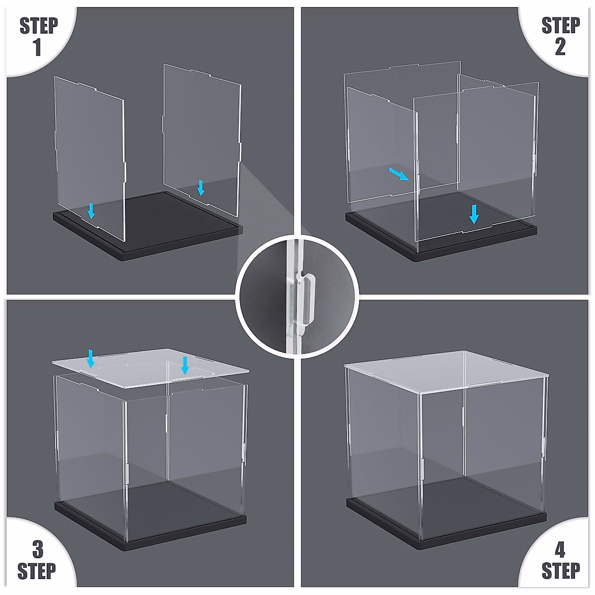 Nynelly Clear Acrylic Display Case for Collectibles,30.7" Tall Dispaly Case for Lego Castle 71040 Toys Self-Assembly Large Display Box with Base Countertop Showcase for Figures,20.1x15x31.1 in
