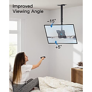 Pipishell Ceiling TV Mount, Full Motion TV Bracket for Most 13-37 inch TVs up to 60 lbs, Hanging TV Mount with Swivel, Tilt, Adjustable Height, Max VESA 200x200mm, PICM1