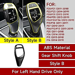 HENGYUESHANG Car Sticker Decals Gear Shift Knob Cover Carbon Color ABS Trim fits for BMW F20 F21 F22 F23 F30 F31 F32 F33 F34 F35 F36 F07 F10 F12 F13 F15 F16 F25 F26 Accessories (Style B)