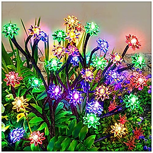 ENSLI Solar Lights Outdoor Garden Decorative, 4 Pack Upgraded Solar Garden Lights Outdoor Waterproof Landscape Lights, Solar Outdoor Lights Solar Flower Lights for Garden, Patio, Yard Decor