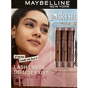 Maybelline New York Lash Sensational Ski High Mascara, Blackest Black, 3 Count