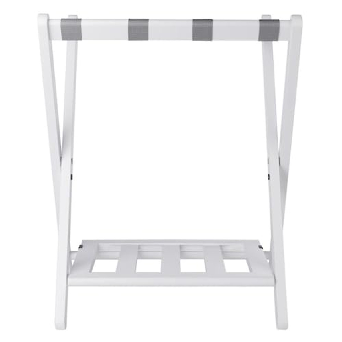 Raya luggage rack with shelf in white finish