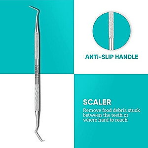 Dental Tools HOKIN Plaque Remover Teeth Cleaning Tool 4 Pcs Dental Care Kit Tooth Filling Repair Set Stainless Steel Dental Tools for Men Women Kids and Pet Care