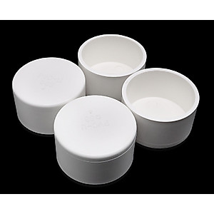 BENLIUDH PVC Pipe End Cap, White PVC Fittings Caps Furniture Grade 2 Inch (4pcs)