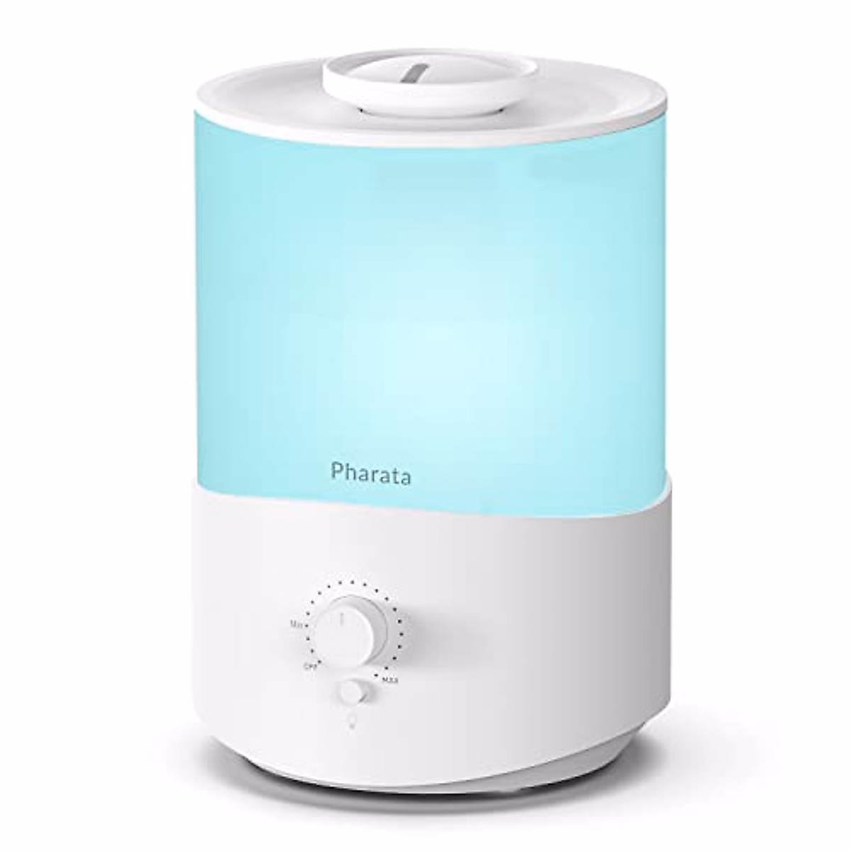 Pharata Humidifiers for Bedroom Large Room, 2.5L Cool Mist Humidifier with Essential Oil Diffuser, Top Fill Air Humidifier for Baby, Home, Plant, Ultrasonic Humidification for whole house, Auto Shut-Off, (White)