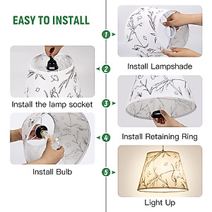 Dexnump Plug in Pendant Light, Hanging Light with Plug in Cord Dimmable Switch, Hanging Lamp with 15 ft Hemp Rope Cord, Pendant Light Fixture for Bedroom Kitchen Island Living Room (Bulb Included)