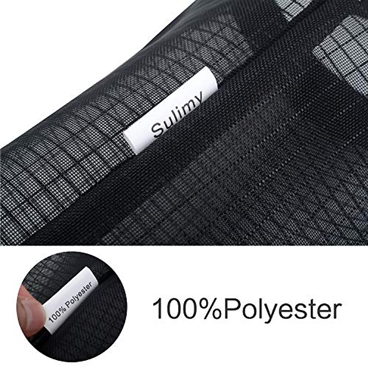 Mesh Garbage Bag Sulimy Plastic Bag Holder Dispensers 2pcs Folding Hanging Storage Bag Trash bags Holder Organizer Recycling Grocery Pocket Containers with 2 Hooks for Home and Kitchen Black